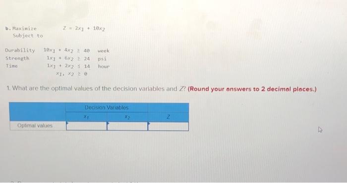 Solved Maximize z=2x3+18x2 Subject to 1. What are the | Chegg.com
