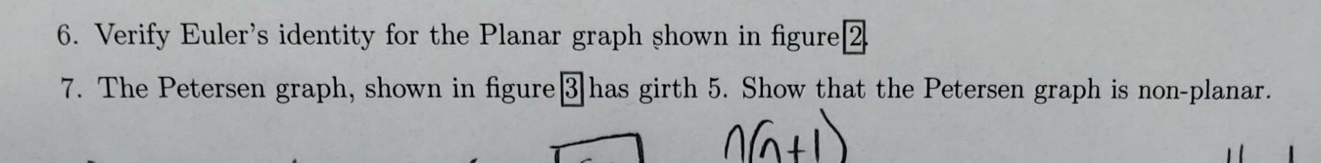 Solved 6. Verify Euler's identity for the Planar graph shown | Chegg.com