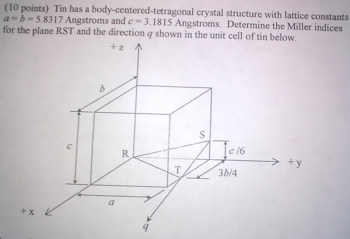 Tin has a body-centered-tetragonal crystal structure | Chegg.com
