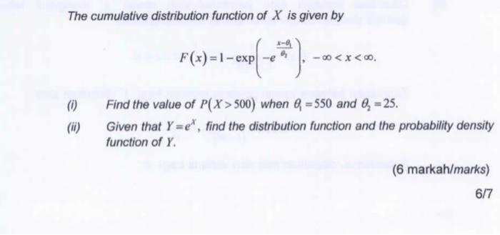 Solved The cumulative distribution function of X is given by | Chegg.com
