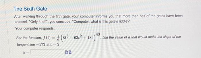 Solved The Sixth Gate After walking through the fifth gate, | Chegg.com