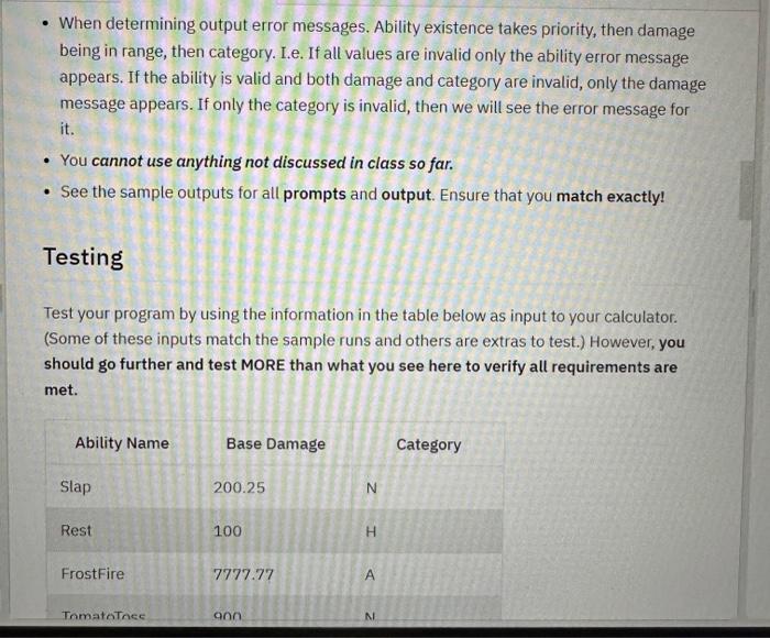 Solved 4. Sample Run 4 Amazing Combat Calculator v1 Enter | Chegg.com