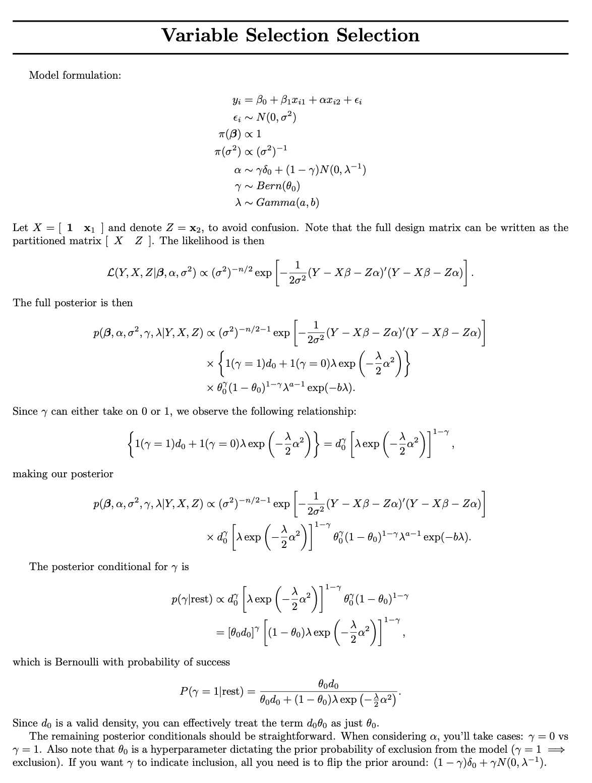 Solved ##Find the conditional posterior of | Chegg.com