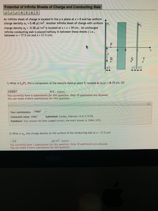 Solved Potential of Infinite Sheets of Charge and Conducting | Chegg.com