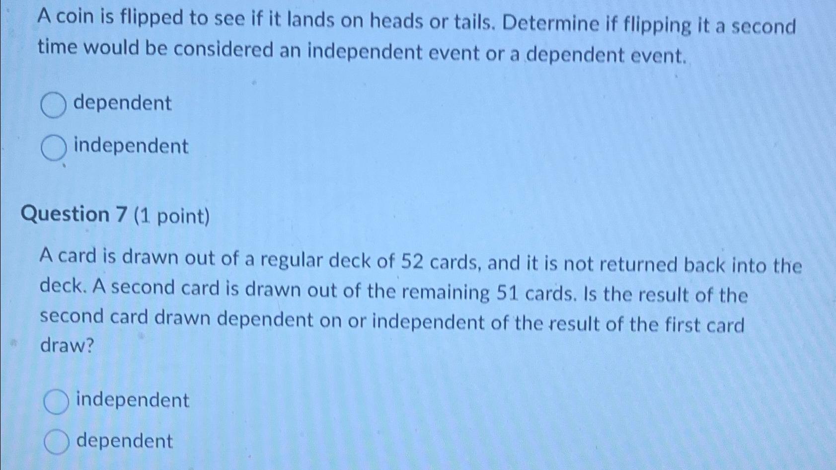 Solved A coin is flipped to see if it lands on heads or | Chegg.com