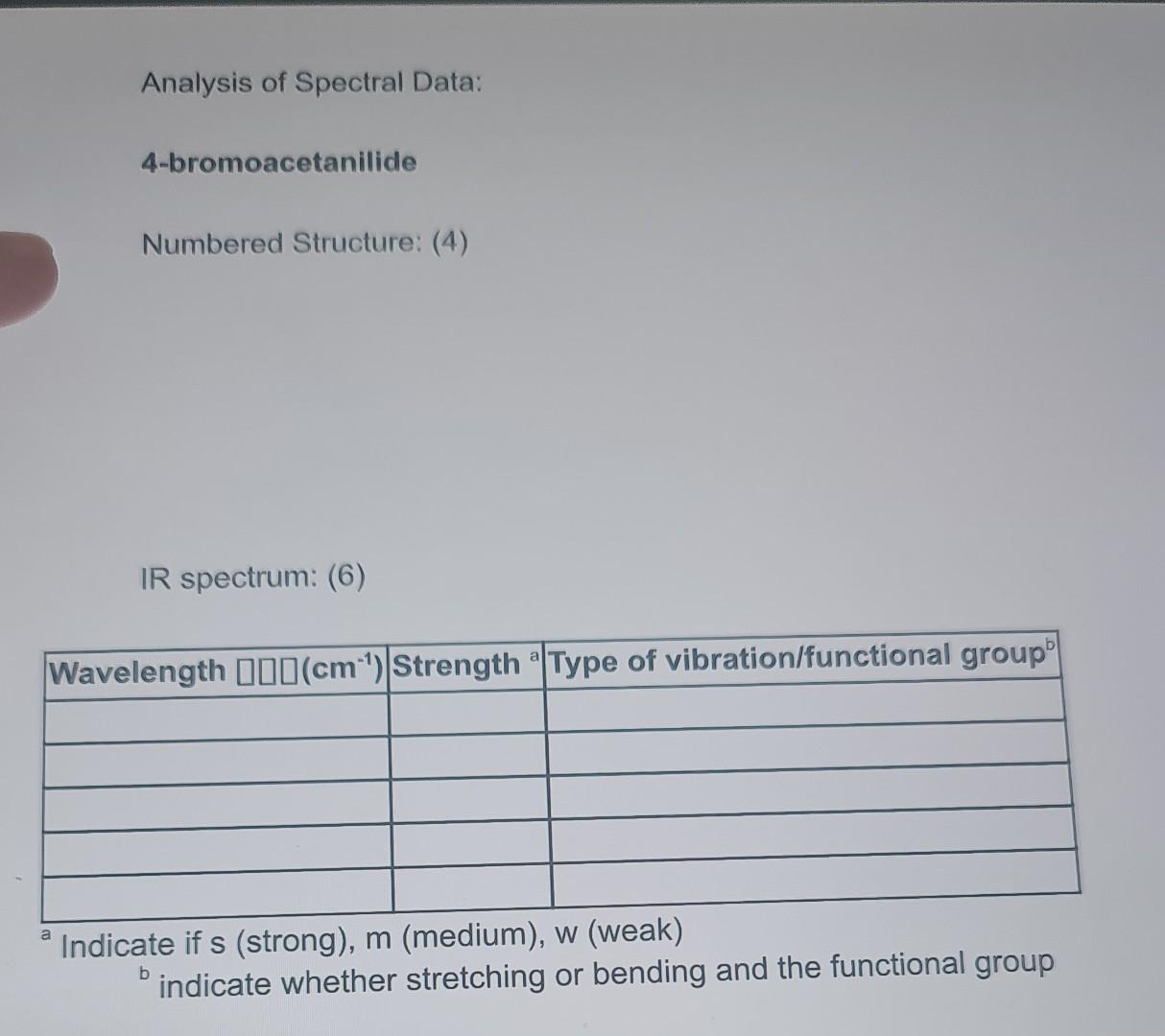 Solved Analysis of Spectral Data: 4-bromoacetanilide | Chegg.com