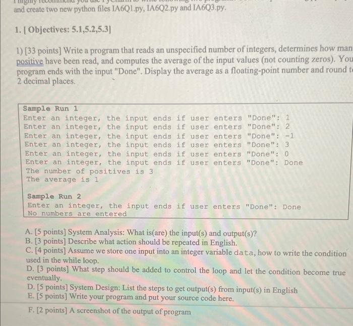 Solved and create two new python files 1A601.py, IA6Q2.py | Chegg.com
