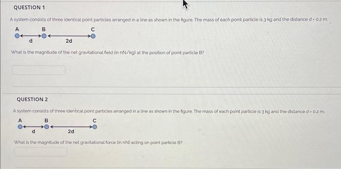 Solved QUESTION 1 A system consists of three identical point | Chegg.com