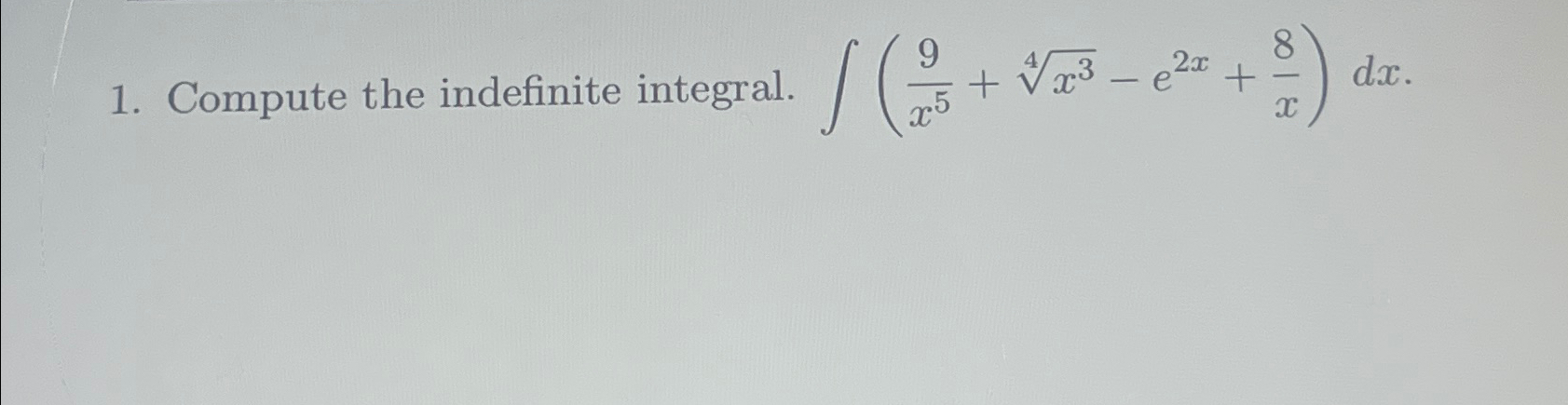 Solved Compute the indefinite integral. | Chegg.com