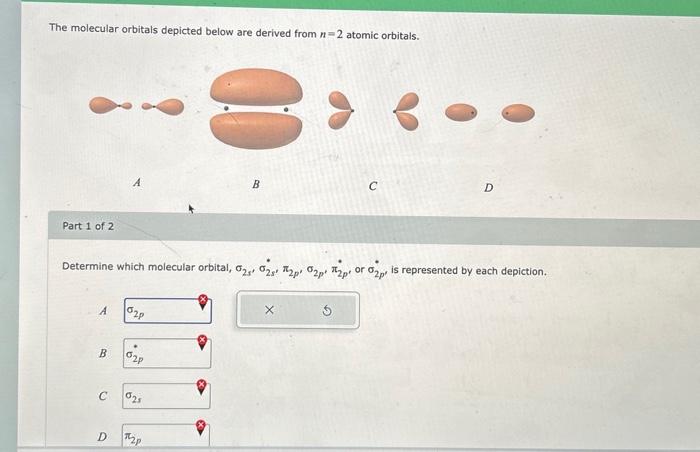 Solved The molecular orbitals depicted below are derived | Chegg.com