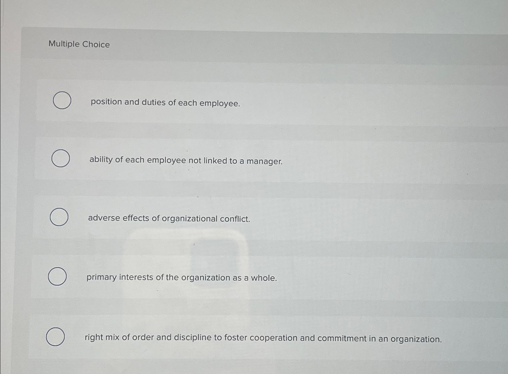Solved Multiple Choiceposition and duties of each | Chegg.com