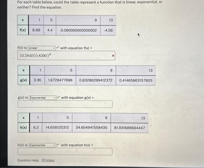 Solved For each table below, could the table represent a | Chegg.com