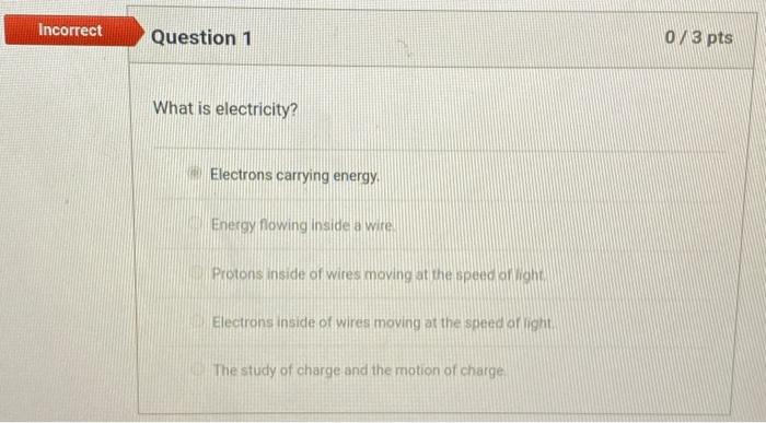 Solved What is electricity? Electrons carrying energy. | Chegg.com