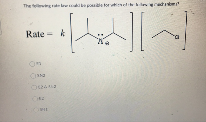 Solved: The Following Rate Law Could Be Possible For Which... | Chegg.com
