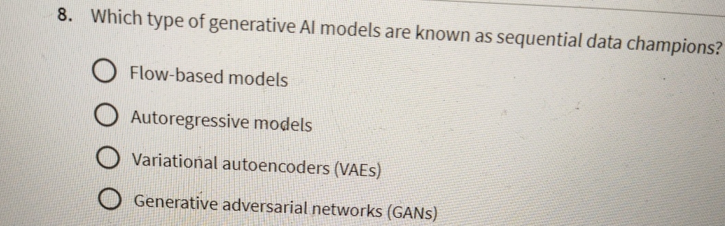 Solved Which type of generative Al models are known as | Chegg.com
