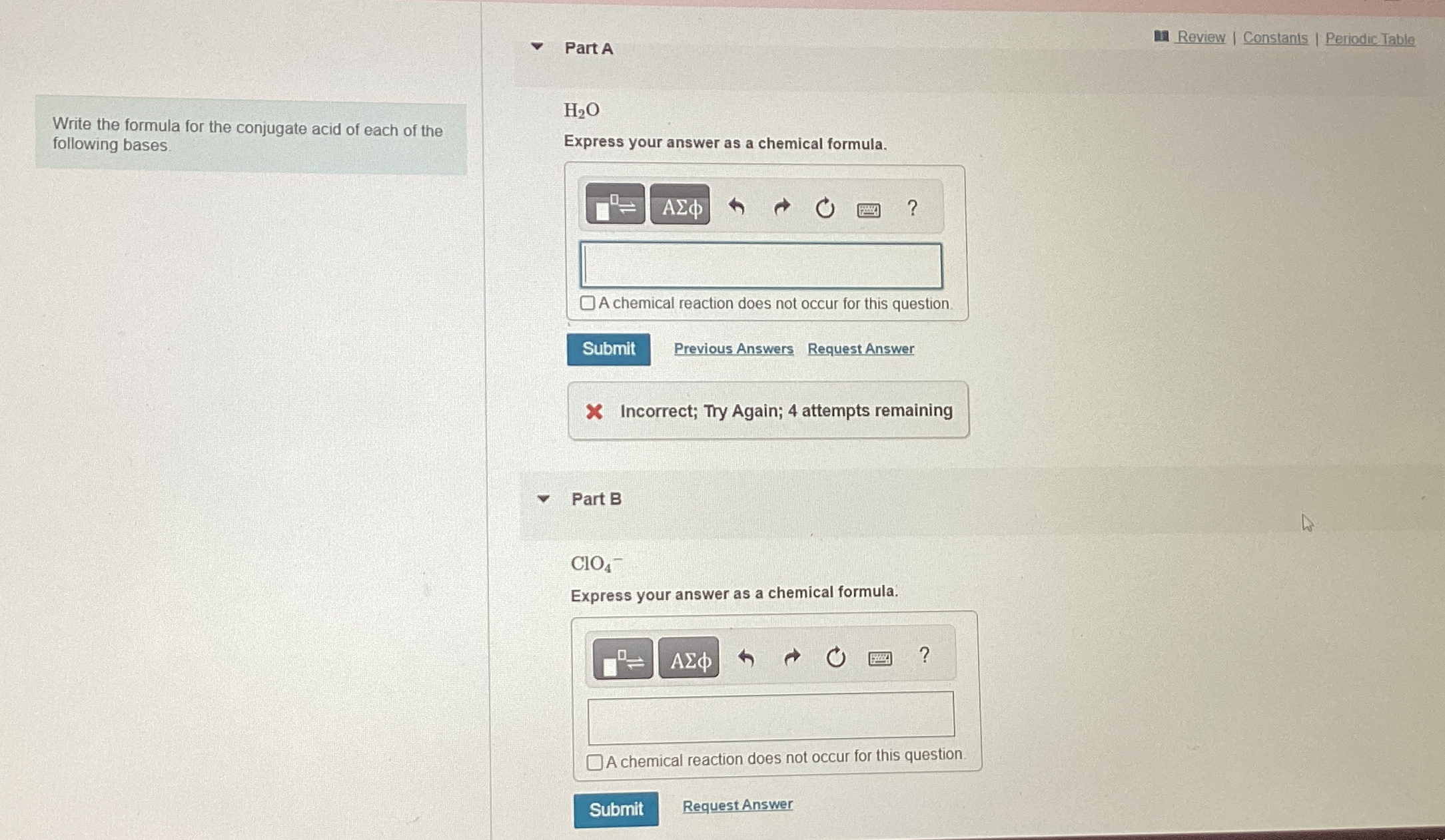 Solved Part AReview I Constanis | ﻿Periodic TableWrite the | Chegg.com