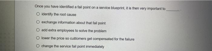 Solved Once you have identified a fail point on a service | Chegg.com