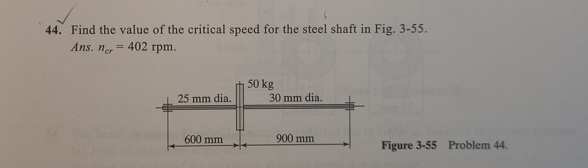 Find the value of the critical speed for the steel | Chegg.com