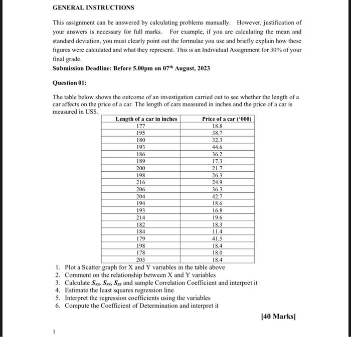 Solved GENERAL INSTRUCTIONS This assignment can be answered | Chegg.com