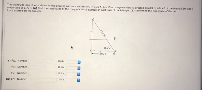 Solved The triangular loop of wire shown in the drawing | Chegg.com