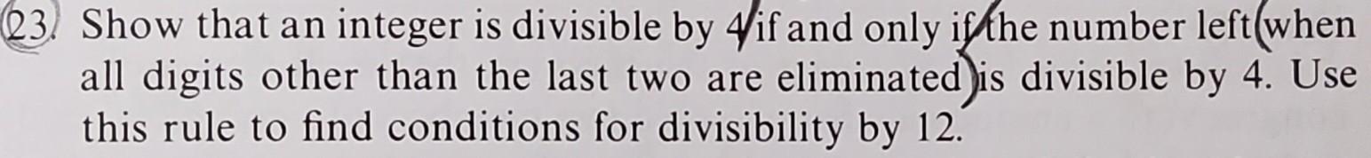 Solved 3. Show that an integer is divisible by 4 if and only | Chegg.com