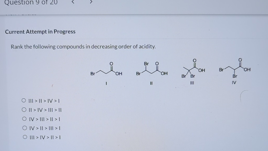Solved Current Attempt in ProgressRank the following | Chegg.com