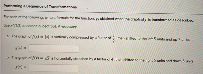 Solved Performing a Sequence of Transformations For each of | Chegg.com