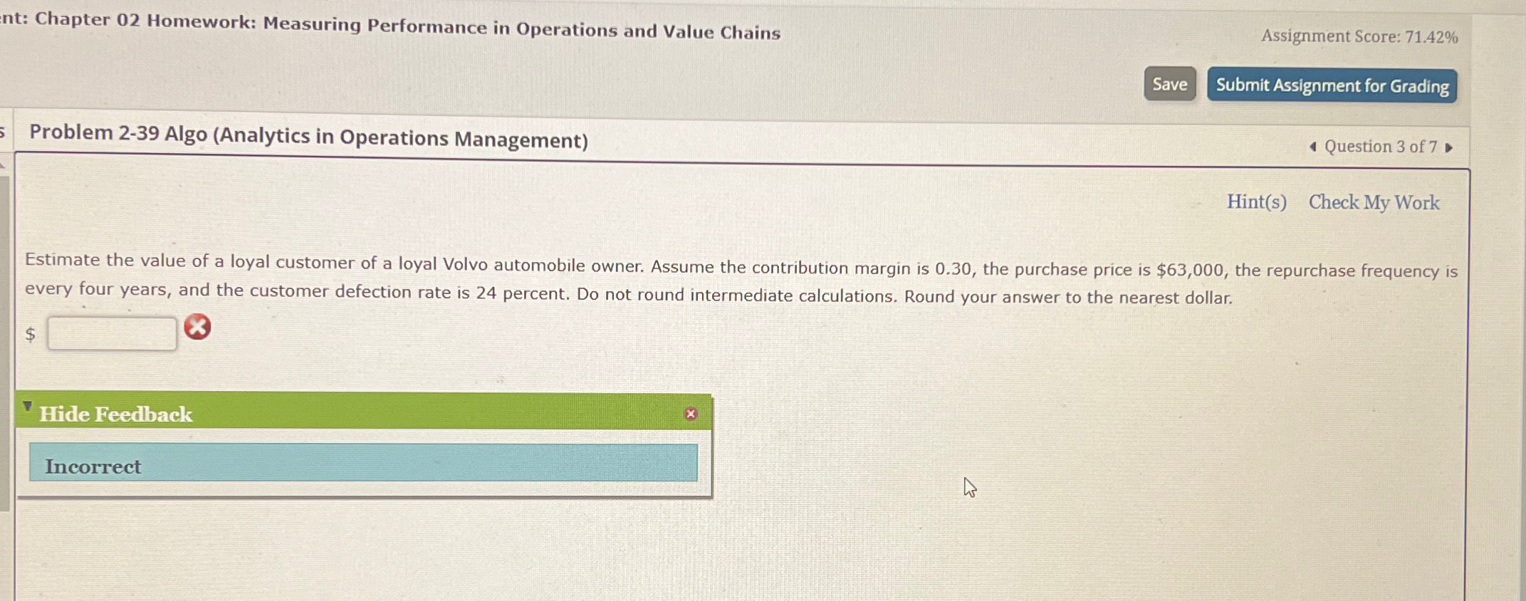 Solved Chapter 02 ﻿Homework: Measuring Performance in | Chegg.com