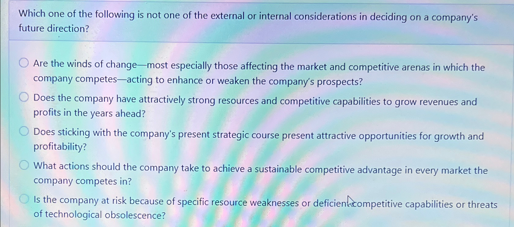 Solved Which one of the following is not one of the external | Chegg.com