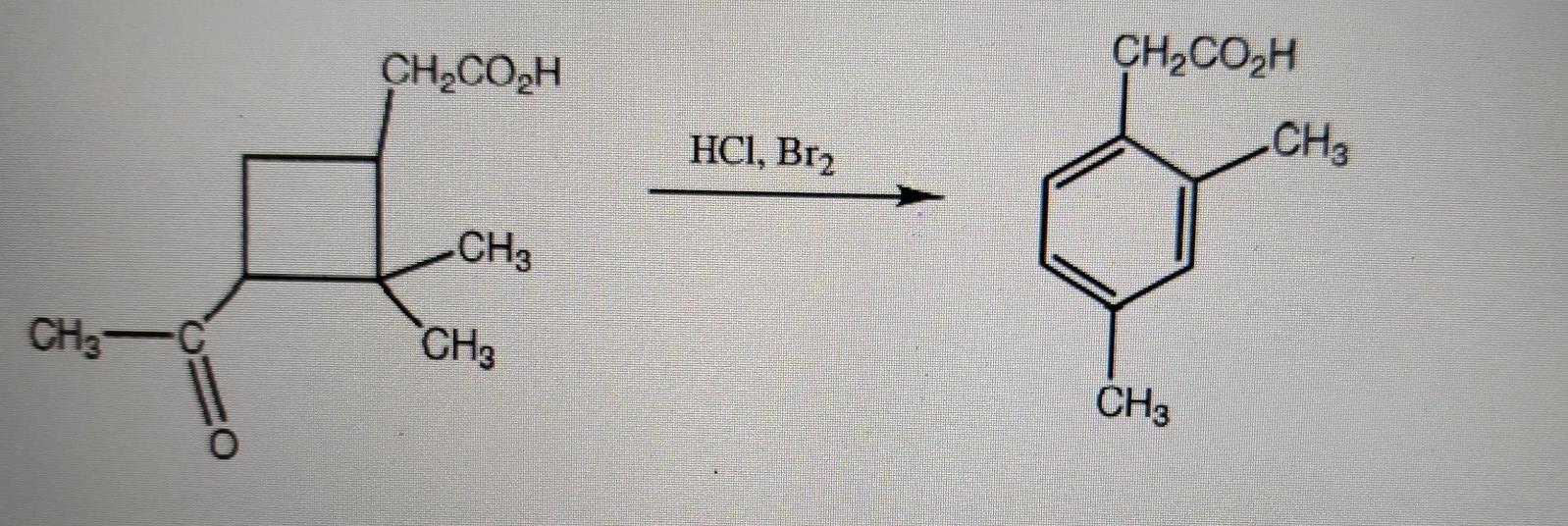 Solved CH2CO H CH2COH HCl, Br2 .CH₃ CH3 CH3 CH3 | Chegg.com