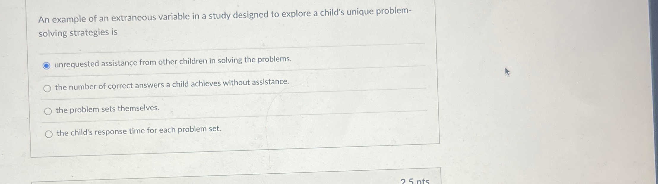 Solved An example of an extraneous variable in a study | Chegg.com
