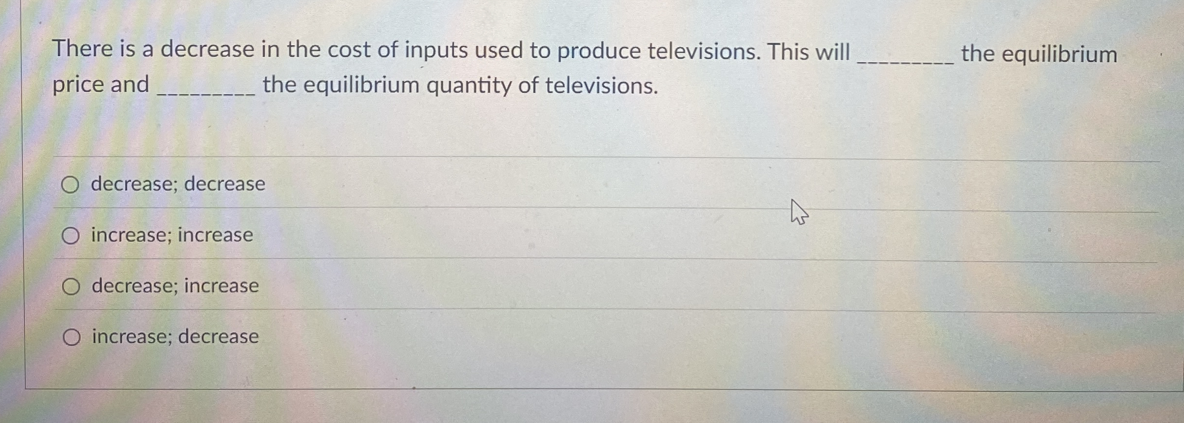 Solved There is a decrease in the cost of inputs used to | Chegg.com