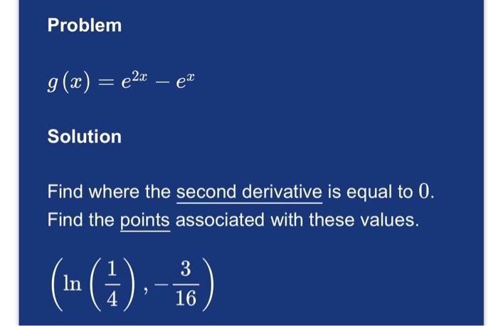 Solved Consider this function. g(x)=e2x−ex a) Use calculus | Chegg.com