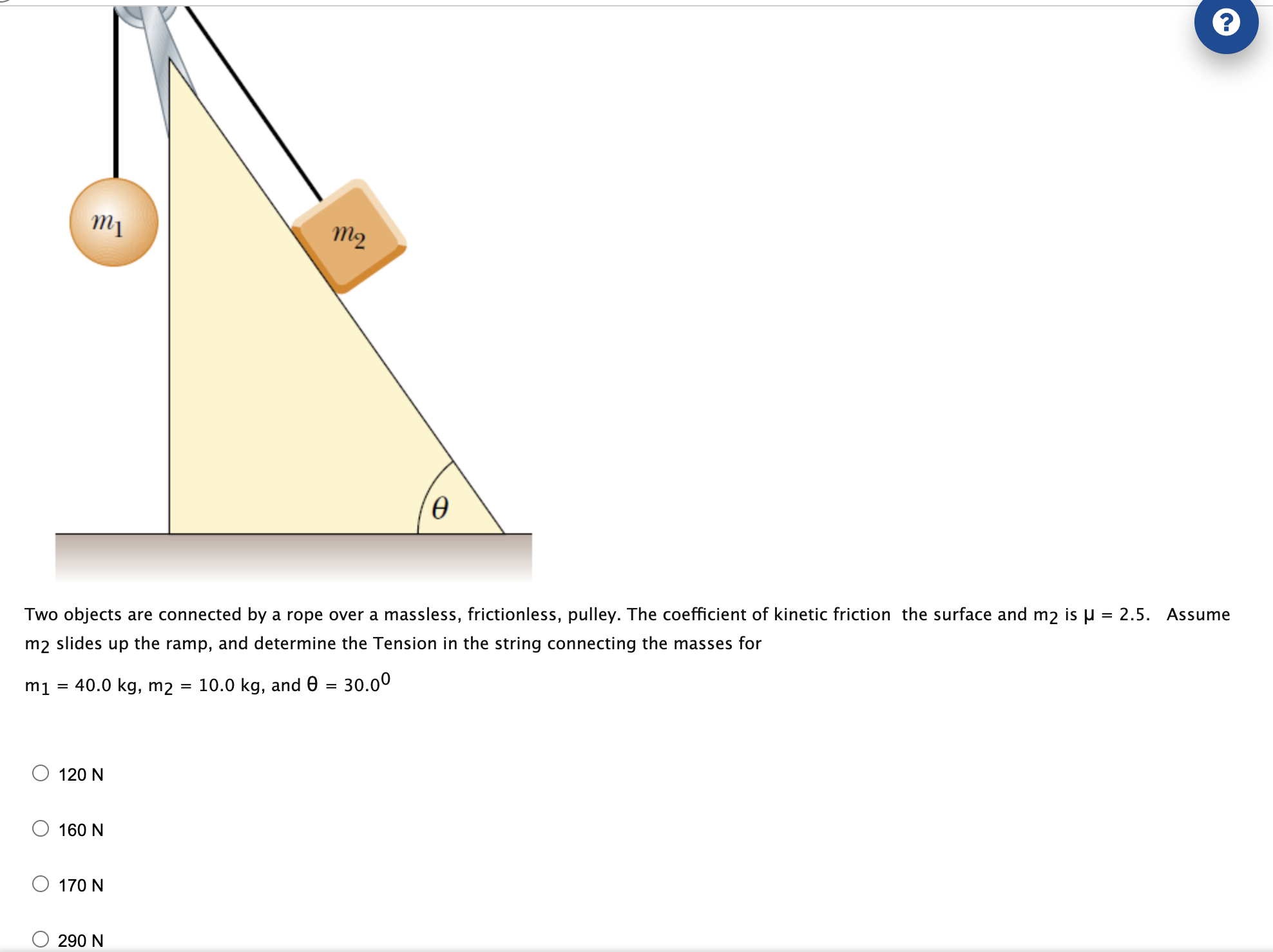 Solved Two objects are connected by a rope over a massless, | Chegg.com