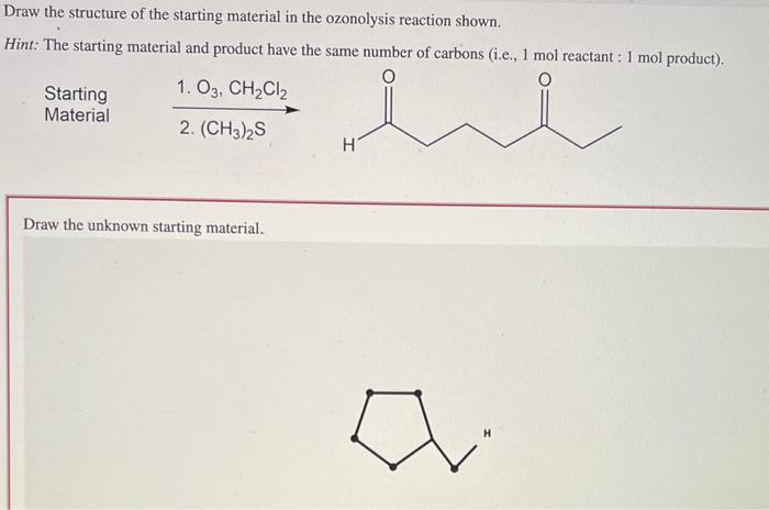 Solved Draw the structure of the starting material in the | Chegg.com
