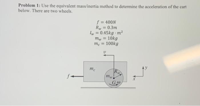 Problem 1: Use the equivalent mass/inertia method to | Chegg.com