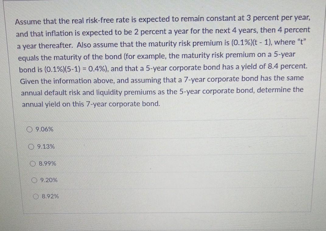 Solved Assume that the real, risk-free rate of interest is | Chegg.com