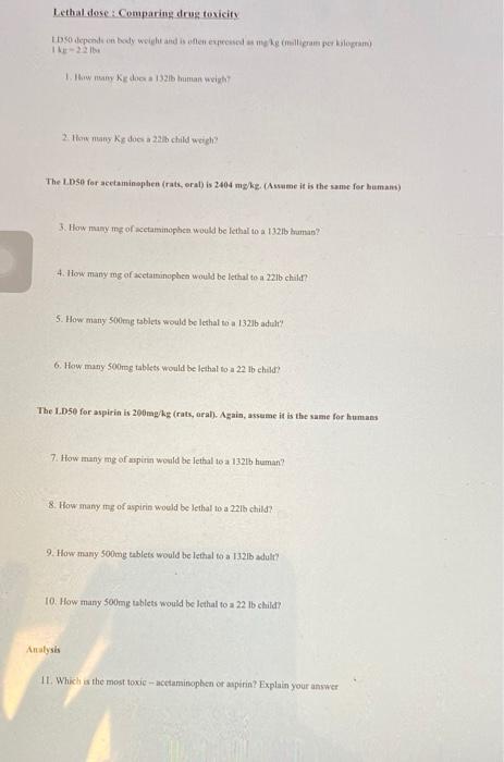 Solved Lethal dose: Comparing drug toxicity 180 depende in | Chegg.com