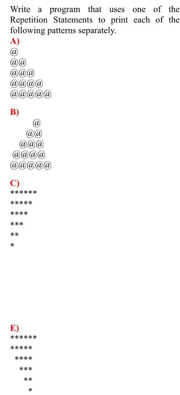Solved Write a program that uses one of the Repetition | Chegg.com