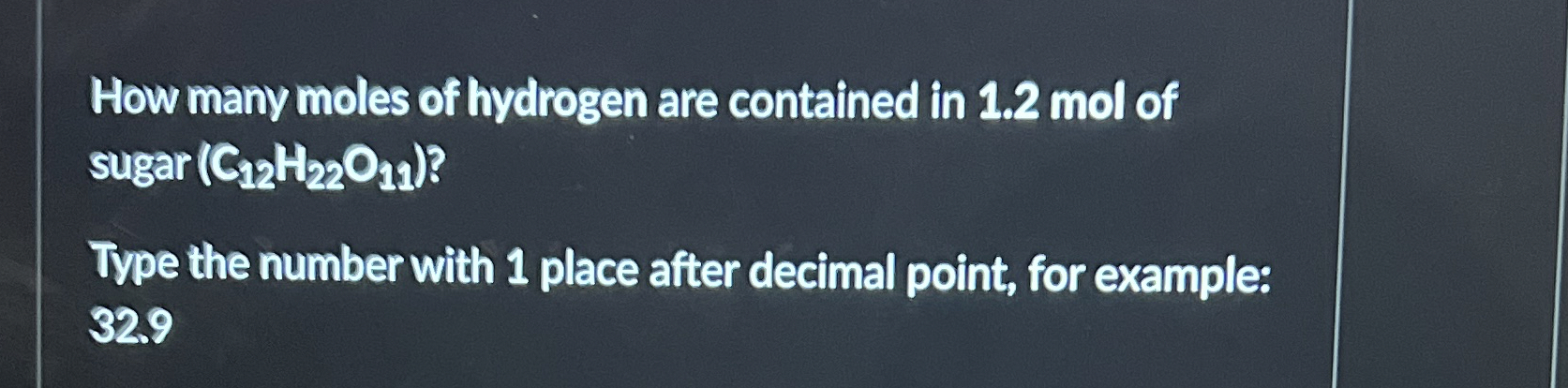 Solved How many moles of hydrogen are contained in 1.2 ﻿mol | Chegg.com