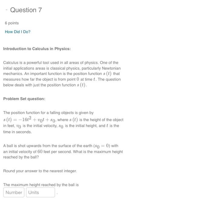 Solved Introduction to Calculus in Physics: Calculus is a | Chegg.com