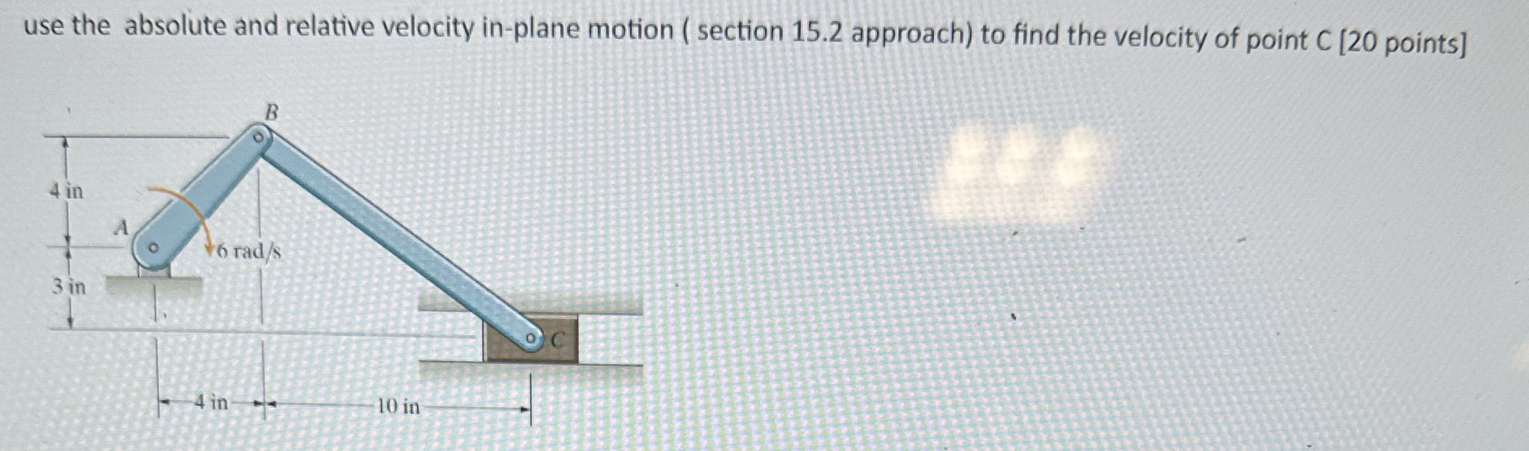Solved use the absolute and relative velocity in-plane | Chegg.com
