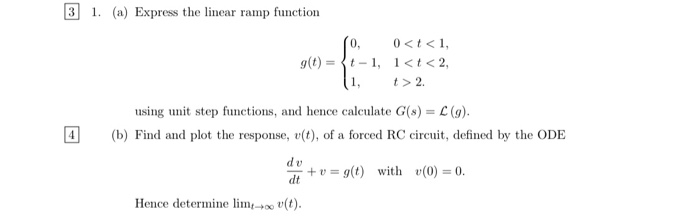 Solved 3 1. (a) Express the linear ramp function (0, 0 2. | Chegg.com