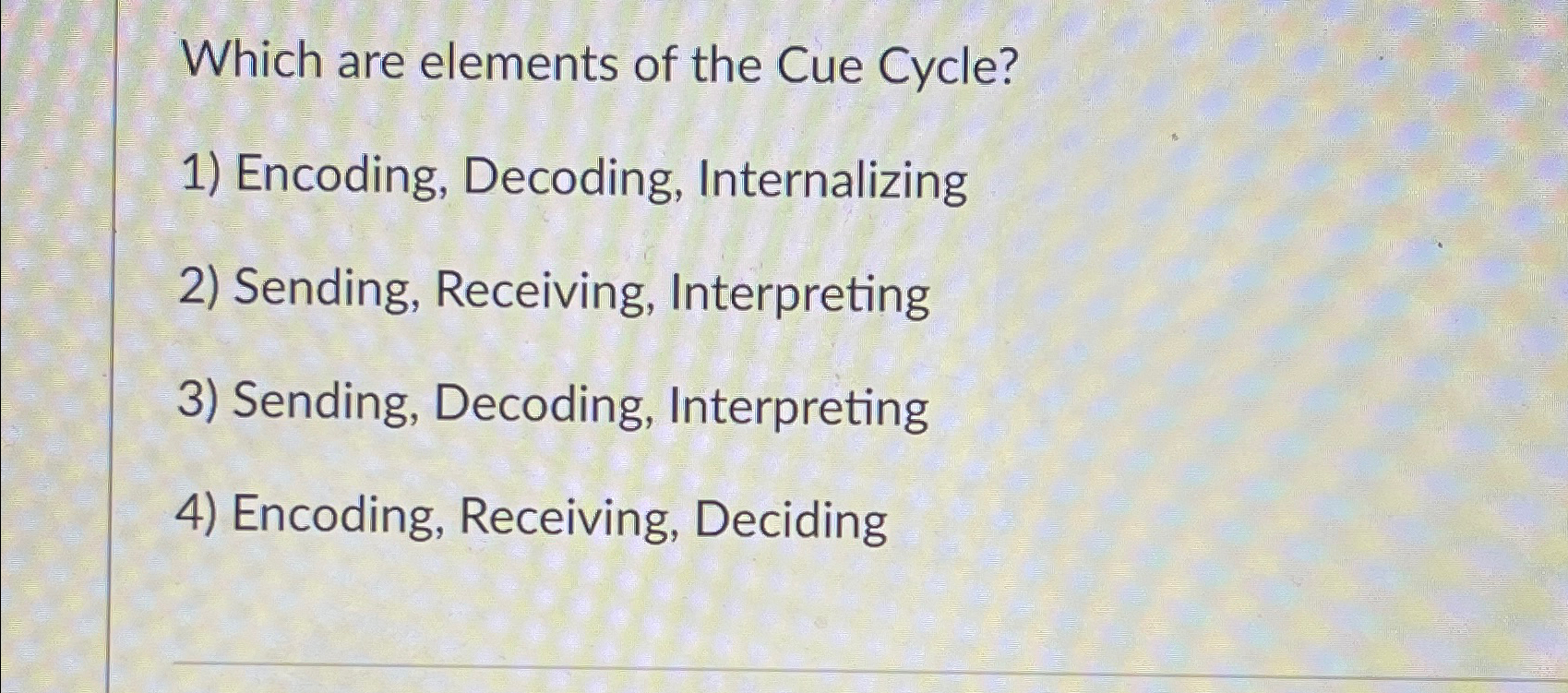 Solved Which are elements of the Cue Cycle?Encoding, | Chegg.com