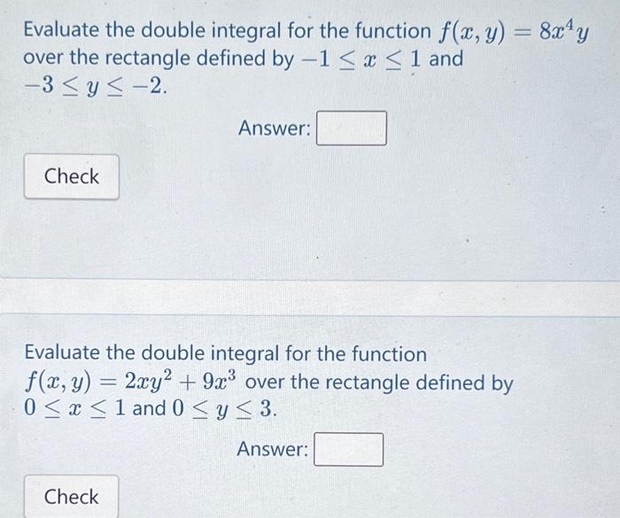 Solved Evaluate the double integral for the function | Chegg.com