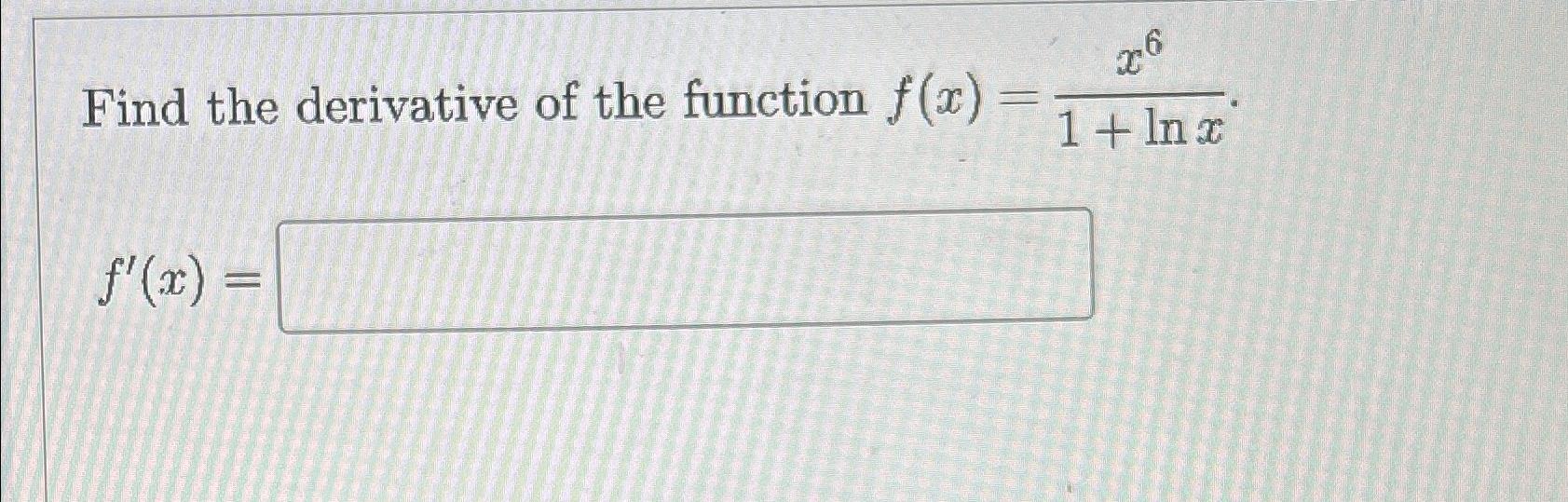 Solved Find the derivative of the function | Chegg.com