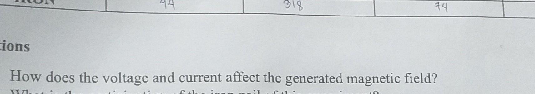 Solved How does the voltage and current affect the generated | Chegg.com
