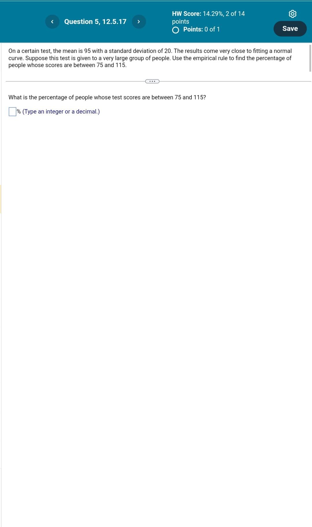 Solved On a certain test, the mean is 95 with a standard | Chegg.com