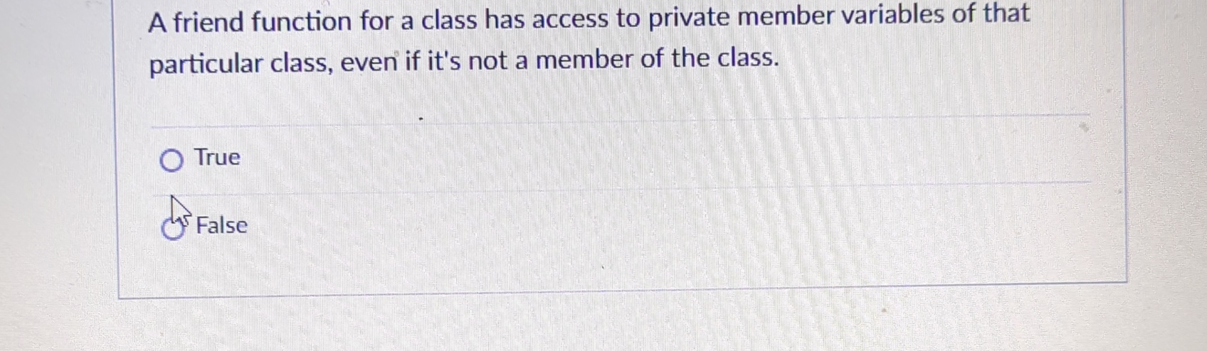 Solved A friend function for a class has access to private | Chegg.com