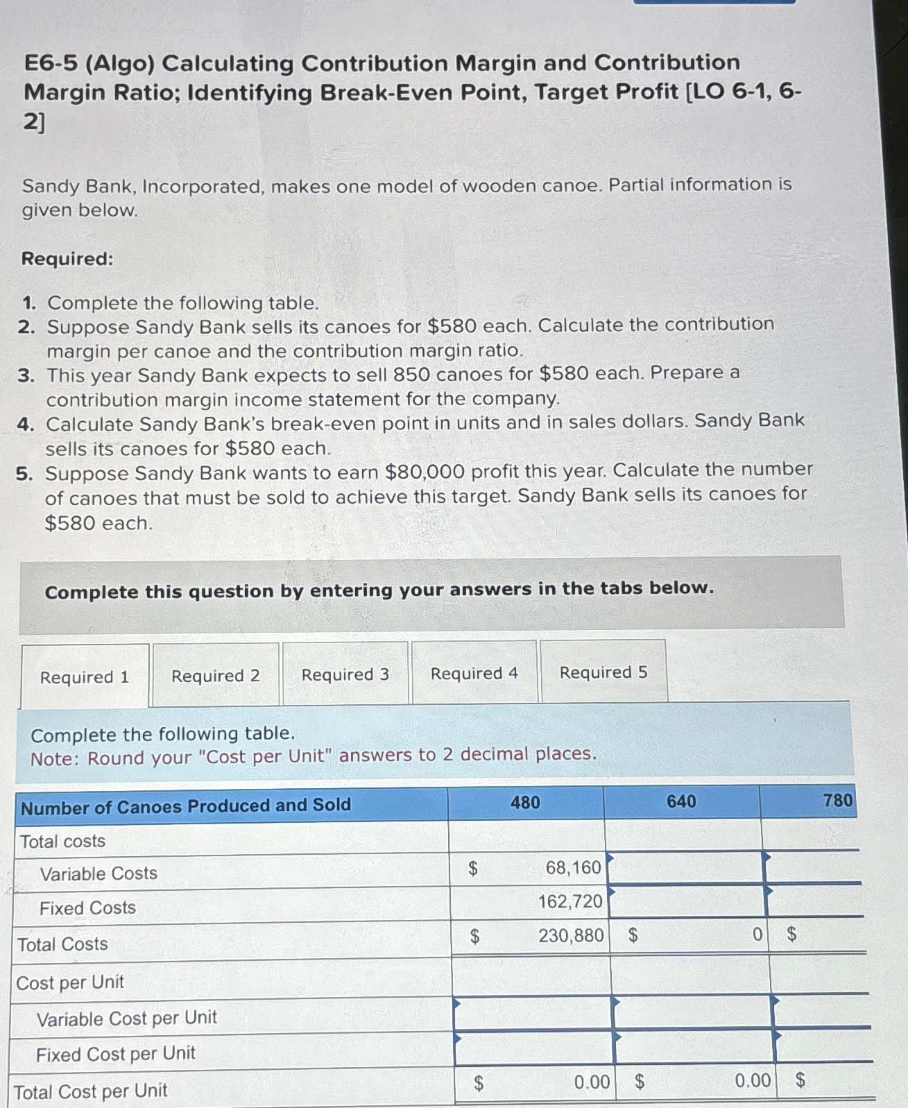 Solved E6-5 (Algo) ﻿Calculating Contribution Margin and | Chegg.com
